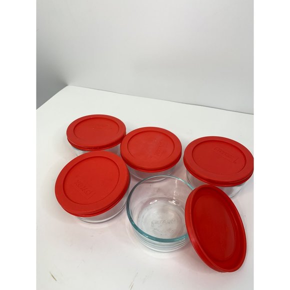 Pyrex | Kitchen | Lot Of 5 Pyrex Cup 722 Round Bowl Food Storage Set ...
